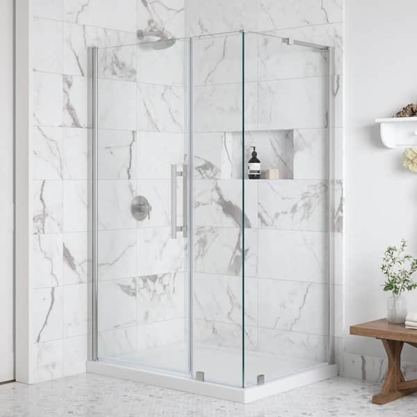 OVE Decors Breeze Pivot 48in. W x 36in. L x 72in. H Corner Shower Kit w ...