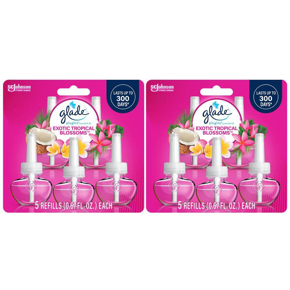 Glade Combo 3.35 fl. oz. Exotic Tropical Blossoms Scented Oil Plug In ...