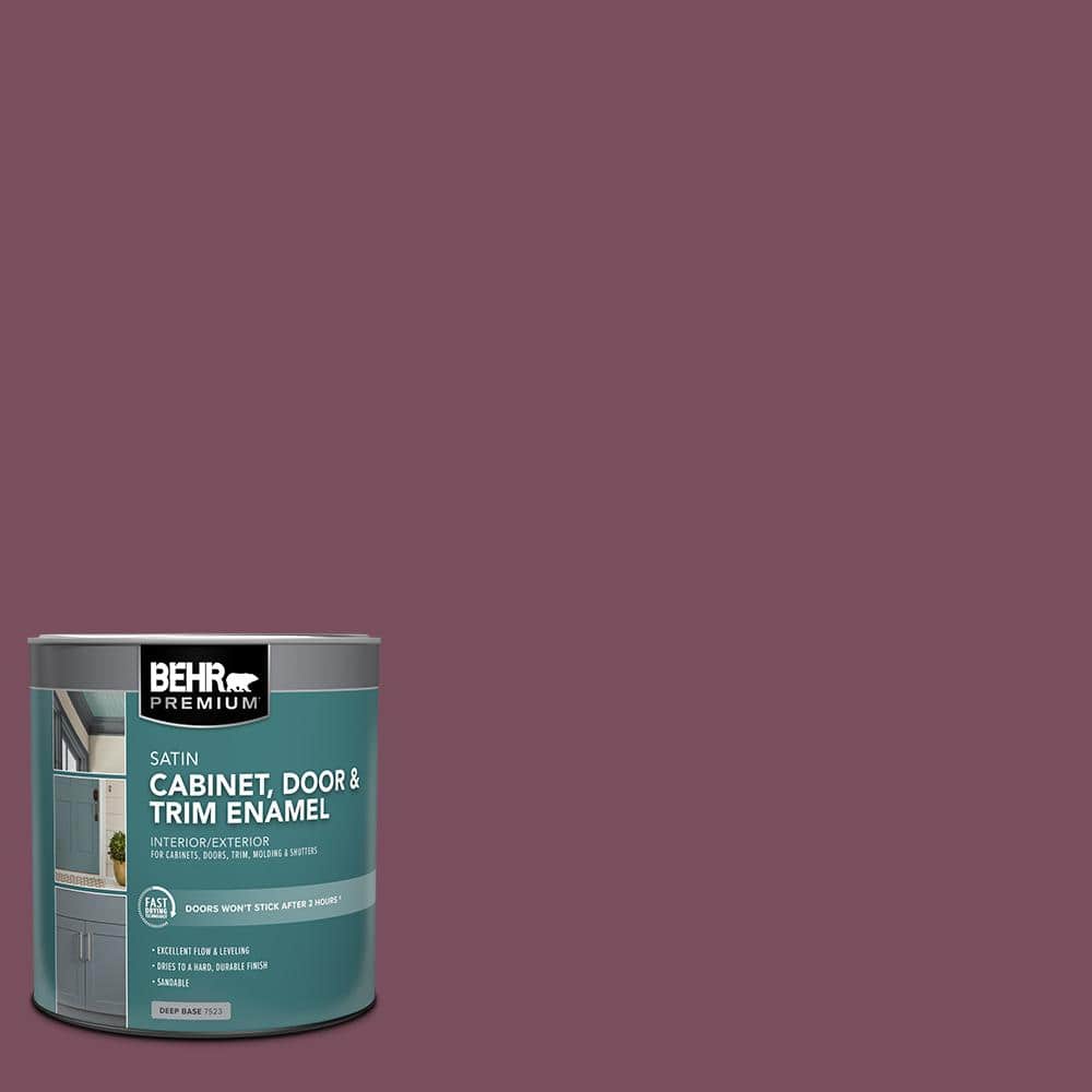 BEHR PREMIUM 1 qt. #100D-7 Maroon Satin Enamel Interior/Exterior ...