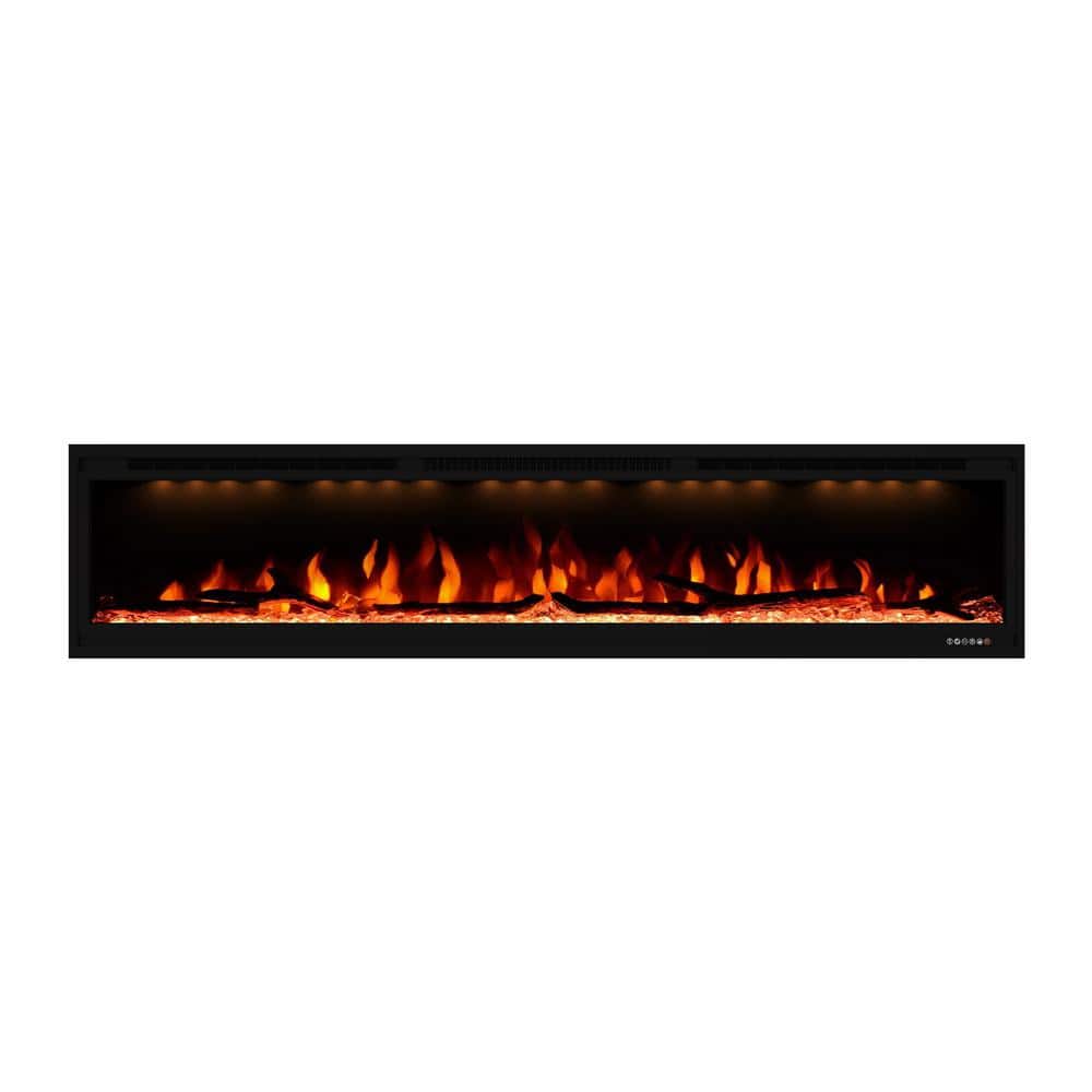 Clihome 74 in. LED Electric Wall-Mounted and Recessed Installation ...