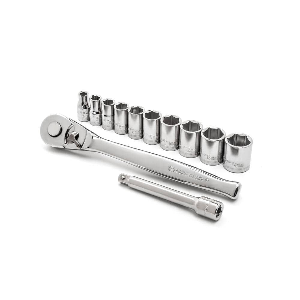 Crescent 1/4 in. Drive Metric Ratchet and Socket Set with Storage Case ...