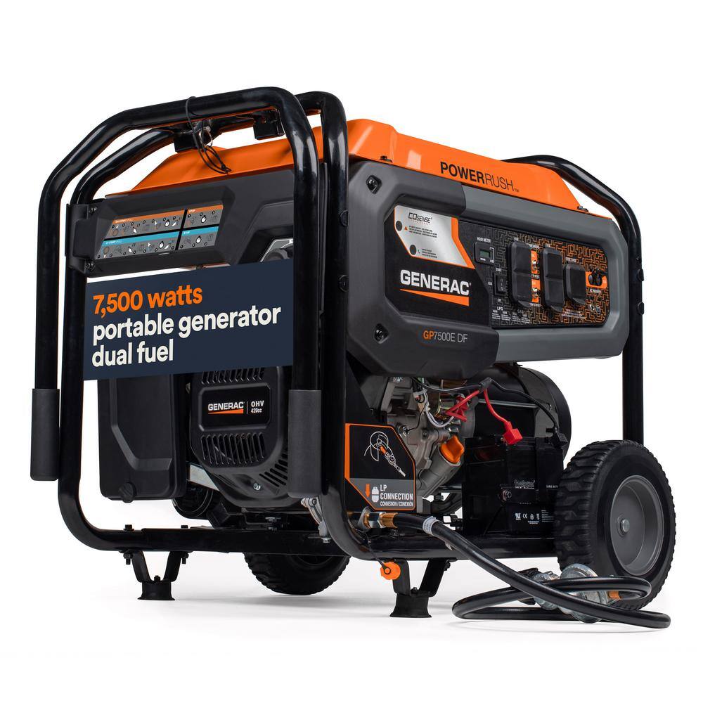 Generac 7500-Watt Electric Start Dual Fuel Portable Generator 8011 ...