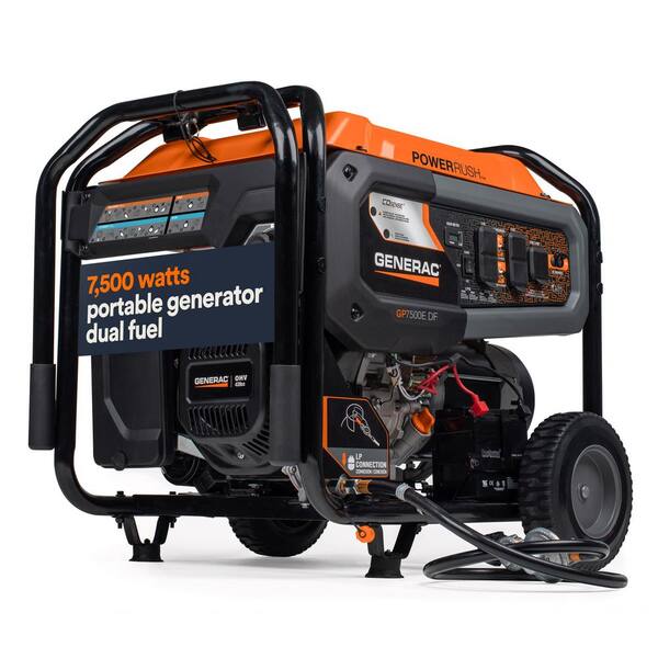 Generac 7500-Watt Electric Start Dual Fuel Portable Generator 8011 ...