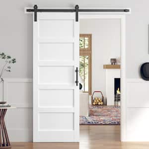 easelife 42 in. x 80 in. 5-Panel Solid MDF White Finished Interior ...