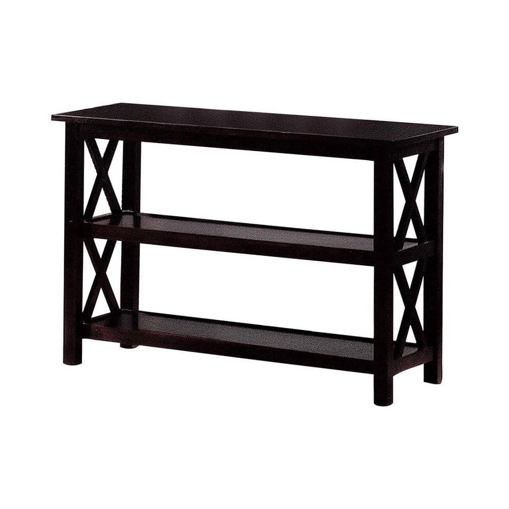Coaster 42 in. Deep Merlot Standard Rectangle Wood Console Table with 2 ...