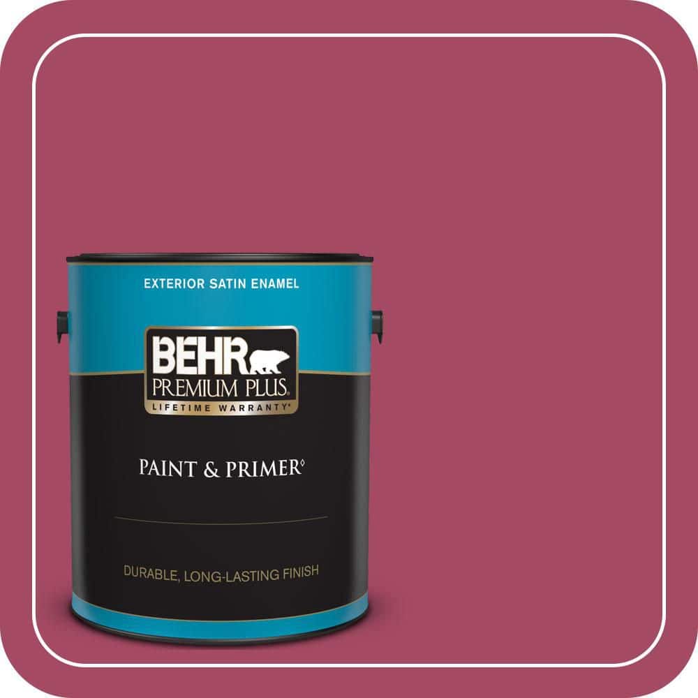 BEHR PREMIUM PLUS 1 gal. #120D-5 Glazed Raspberry Satin Enamel Exterior ...