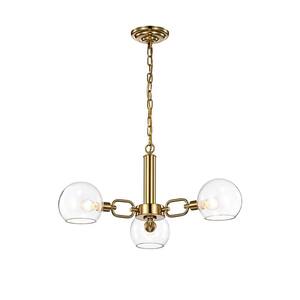 Warehouse of Tiffany Marcelo 43 in. 3-Light Indoor Matte Gold and Black ...