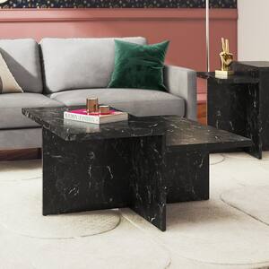 Ameriwood Brielle Two-Tiered 35 in. Faux Black Marble Top Coffee Table 3550939COM - The Home Depot