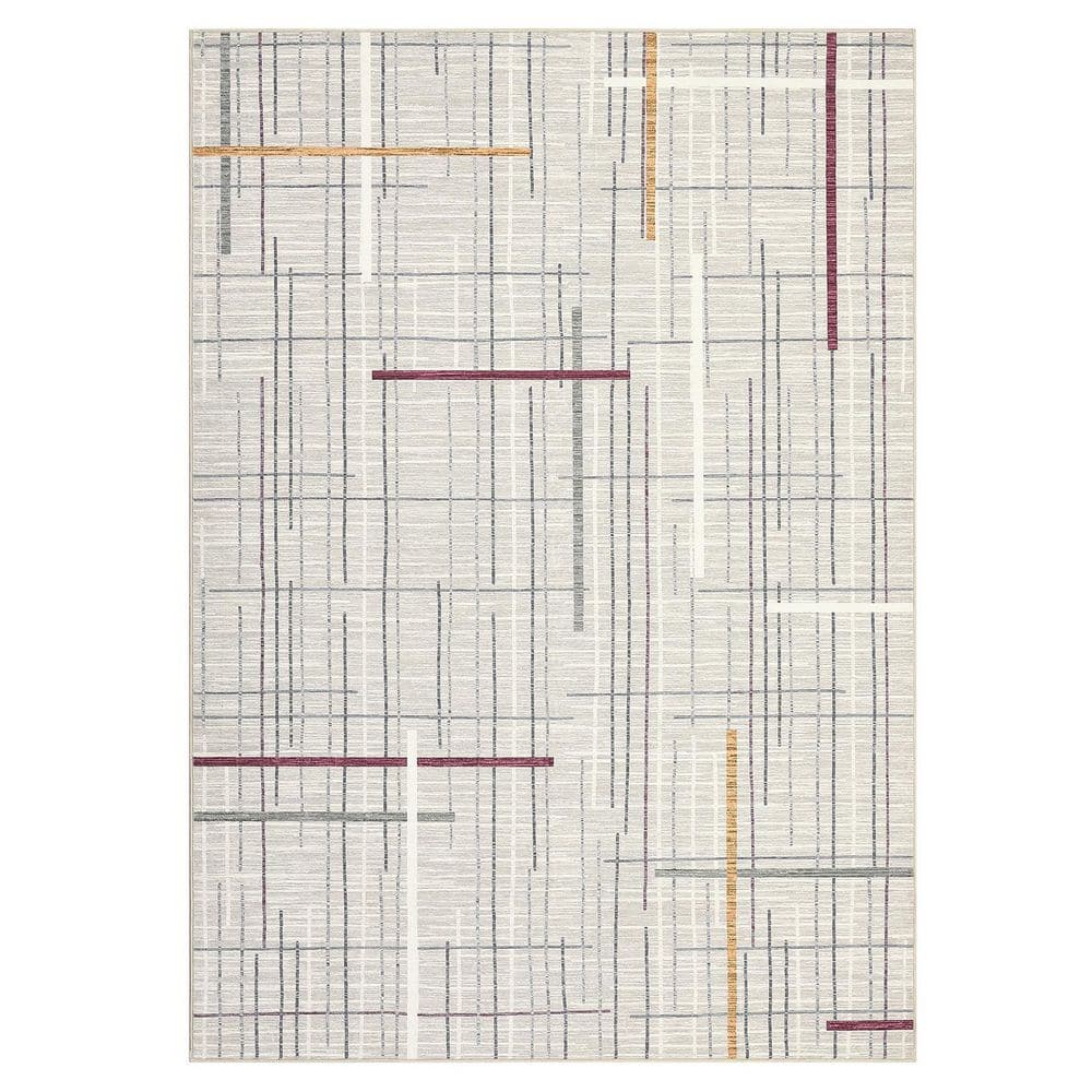 Garvee Striped Bedside Foldable Geometric Print Carpet Soft Thin Carpet ...