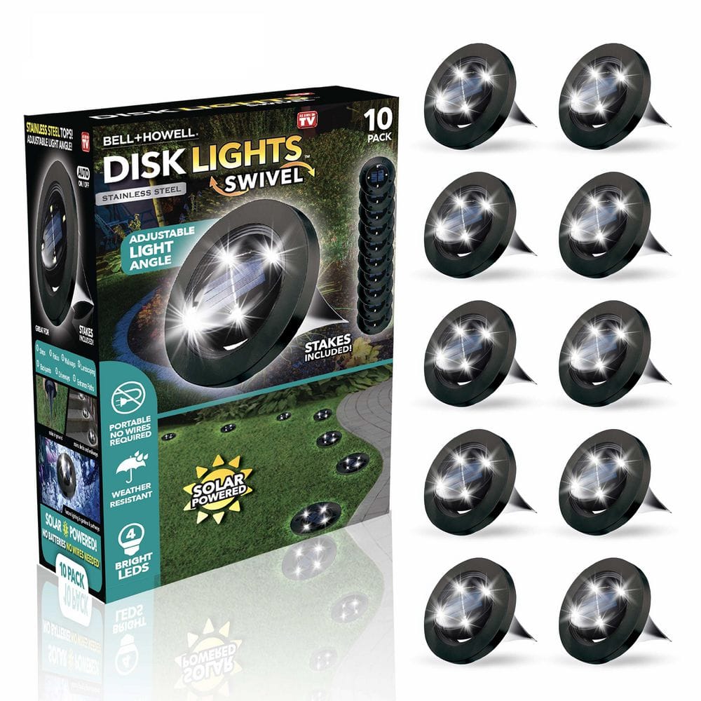 Bell + Howell Solar Powered Black Stainless Steel Outdoor Integrated ...