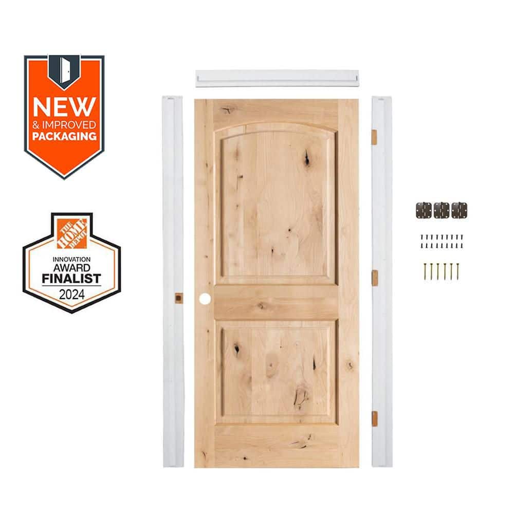 Krosswood Doors 32in.x80in. Knotty Alder Right-Hand Top Arch Unfinished ...