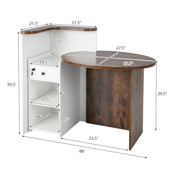 Desk with front shelf store