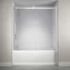 JACUZZI 60 in. x 59 in. Semi-Frameless Exposed Sliding Shower Door in ...