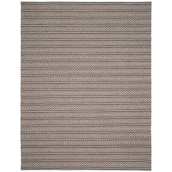 SAFAVIEH Montauk Ivory/Black 10 ft. x 14 ft. Striped Geometric Diamonds ...