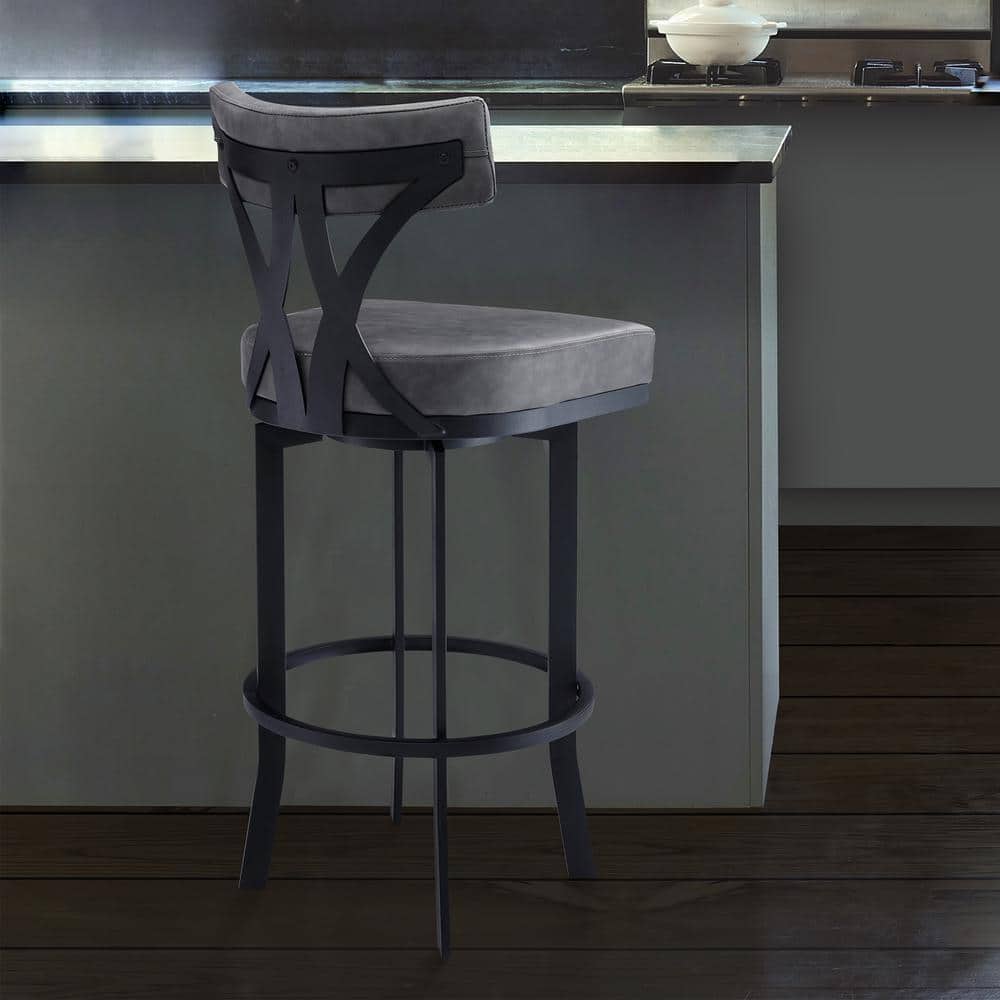 Armen Living Natalie Contemporary 30 in. Bar Height Bar Stool in Black ...