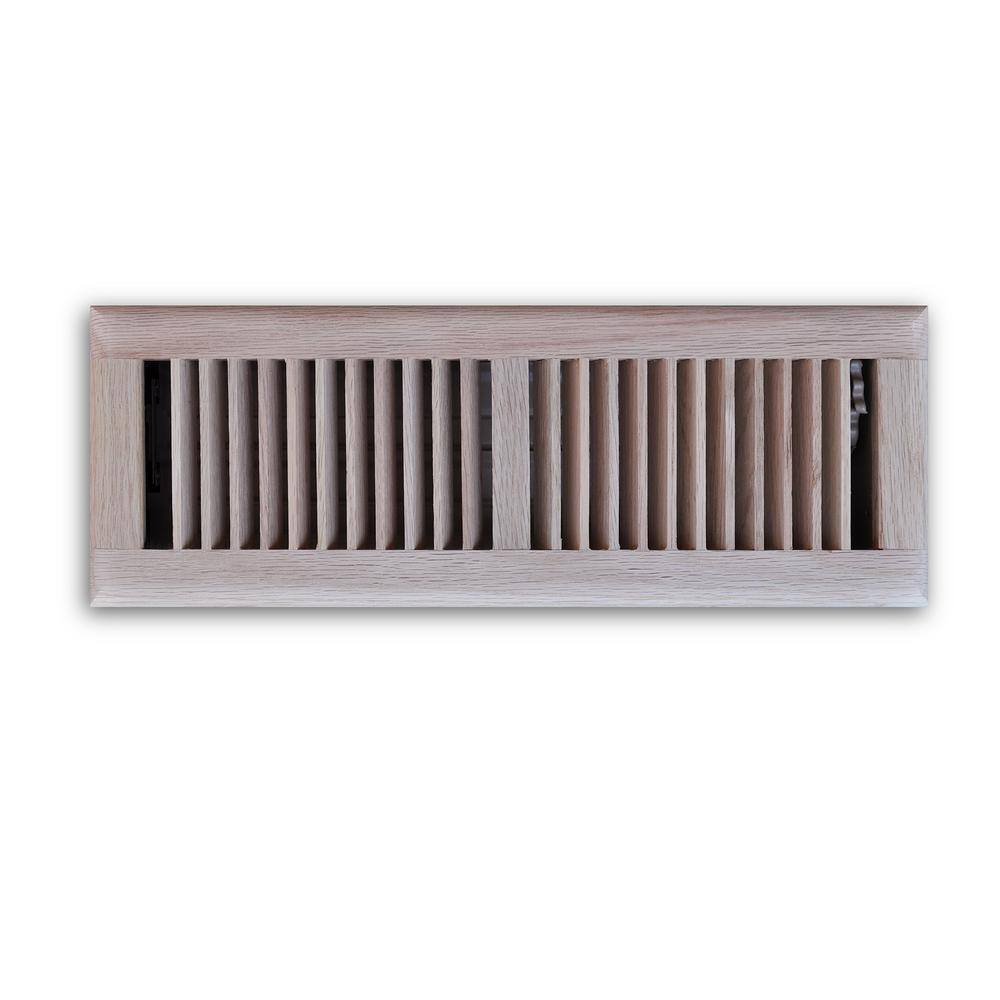 Hampton Bay Oak Wood 4 in. x 14 in. 2-Way Wooden Floor Register in ...