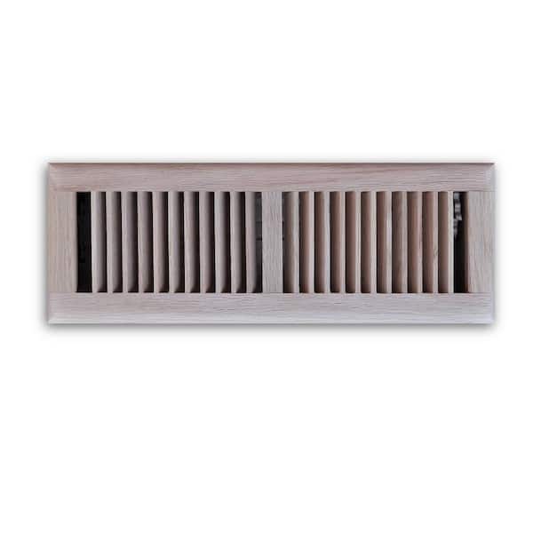 Hampton Bay Oak Wood 4 in. x 14 in. 2-Way Wooden Floor Register in ...