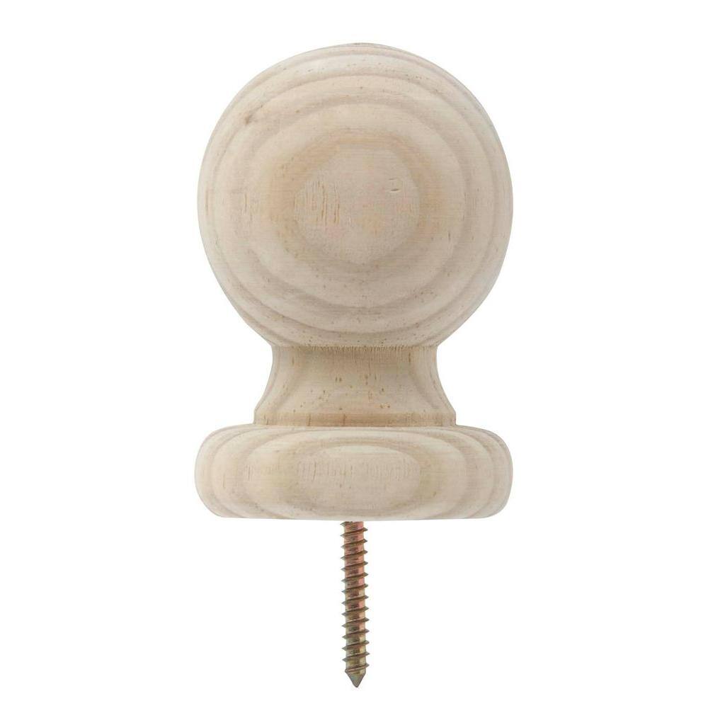 Waddell Small Ball Post Top with Pre-Installed Screw - 4 in. x 2.75 in ...