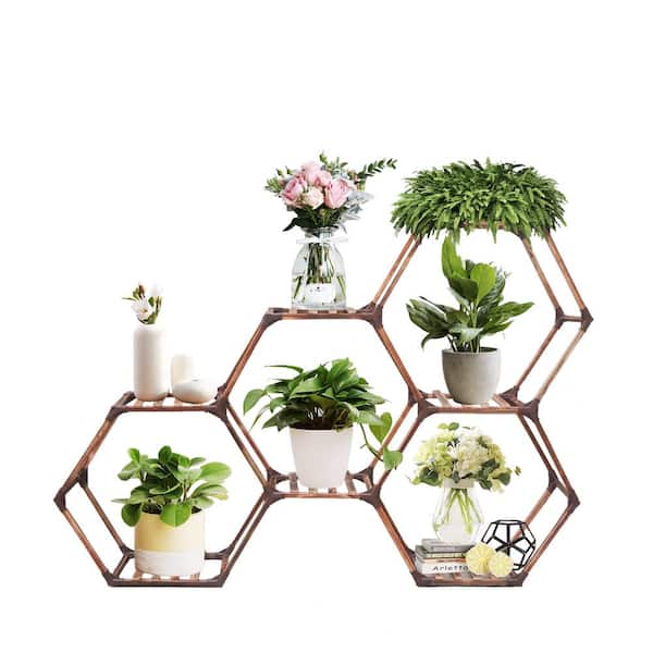 FAWEY TRED INC 20 in. H Hexagonal Plant Stand, Indoor Outdoor Plant ...