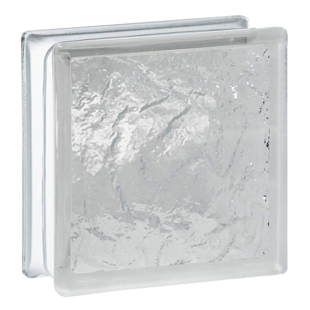 Seves 3 in. Thick Series 8 in. x 8 in. x 3 in. Ice Pattern Glass Block ...