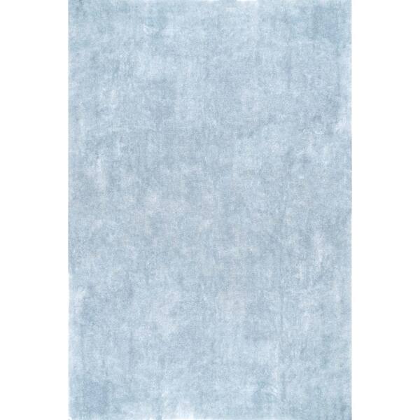 nuLOOM Loni Machine Washable Light Blue Doormat 2 ft. x 3 ft. Solid ...