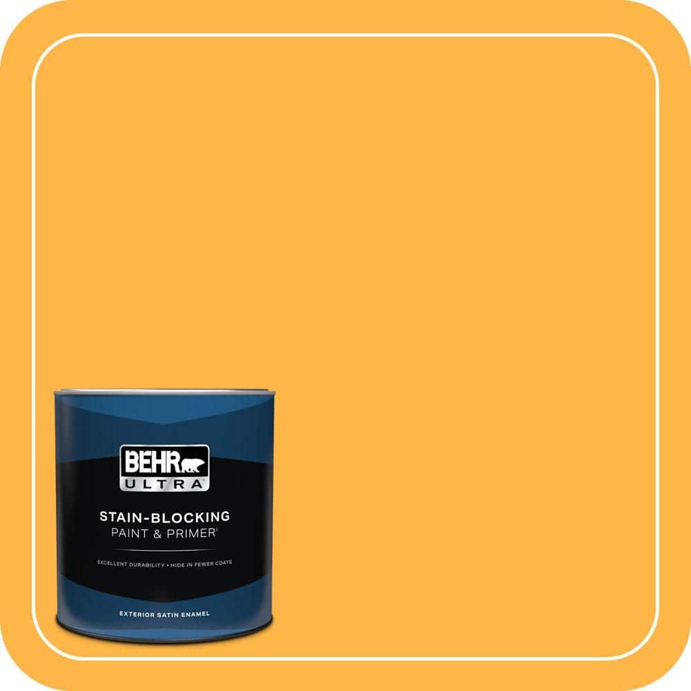 BEHR ULTRA 1 qt. #300B-6 Glorious Gold Satin Enamel Exterior Paint ...