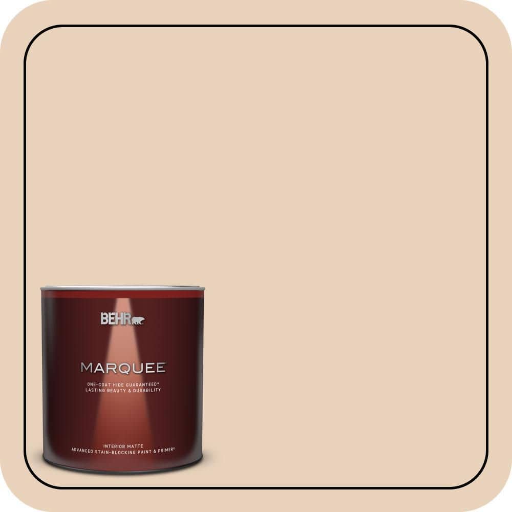 BEHR MARQUEE 1 qt. #PPL-61 Spiced Beige Matte Interior Paint & Primer ...