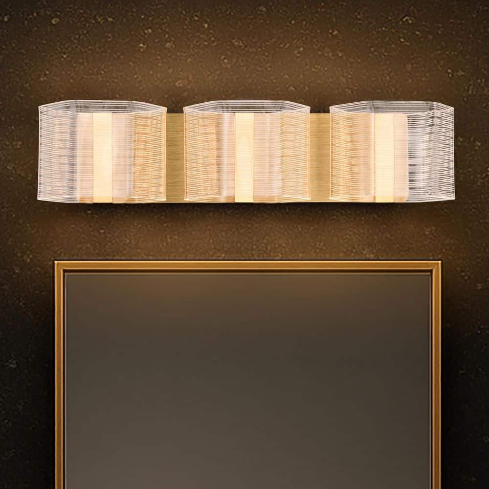 SATCO Kenzo 25 in. Polished Anodized Bronze Integrated LED Vanity Light ...