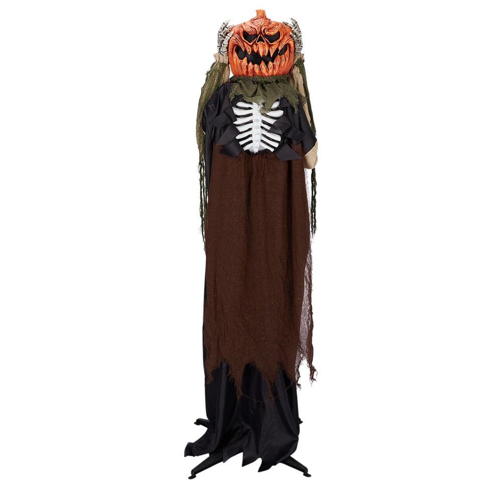 Karl home 5. 6 ft. Lifesize Haunted Animatronics Ghost with Pumpkin ...