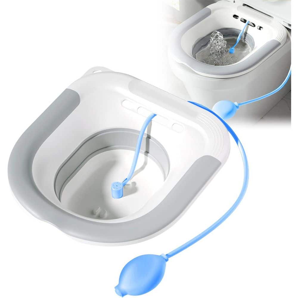 Adrinfly Foldable Sitz Bath Basin for Toilet Seat/Flusher Hose 14.17 in ...