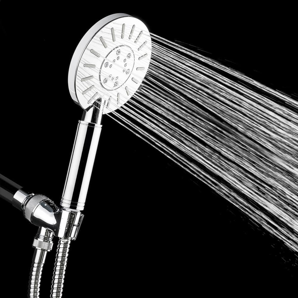 AKDY 3-Spray 4.75 in. Round Single Wall Mount Fixed Adjustable Handheld ...