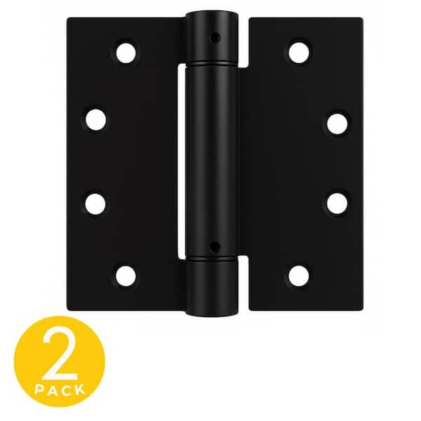 Global Door Controls 4.5 in. x 4.5 in. Matte Black Full Mortise Spring ...
