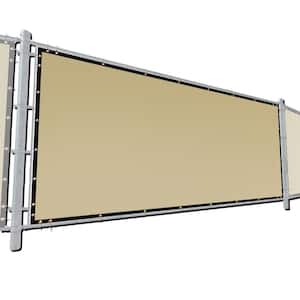 ROYAL SHADE 45 in. x 25 ft. Beige Mesh Fabric Privacy Fence Screen with ...