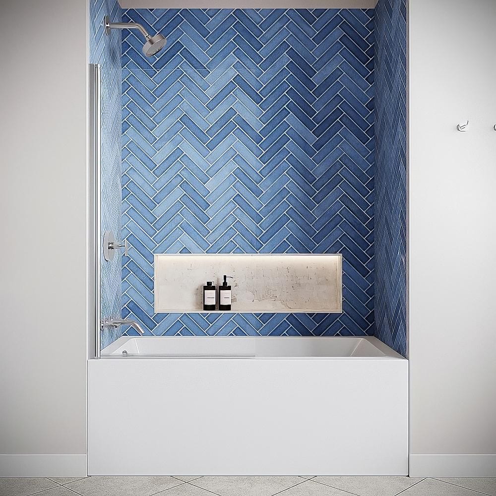 Streamline Fucino 32 1/2in.W x 55in.H Frameless Pivot Fixed Tub Door in ...