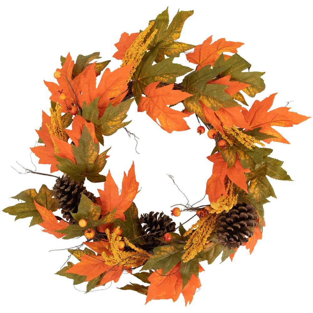 Northlight 24 in. Autumn Harvest Decorative Artificial Berries Leaves ...