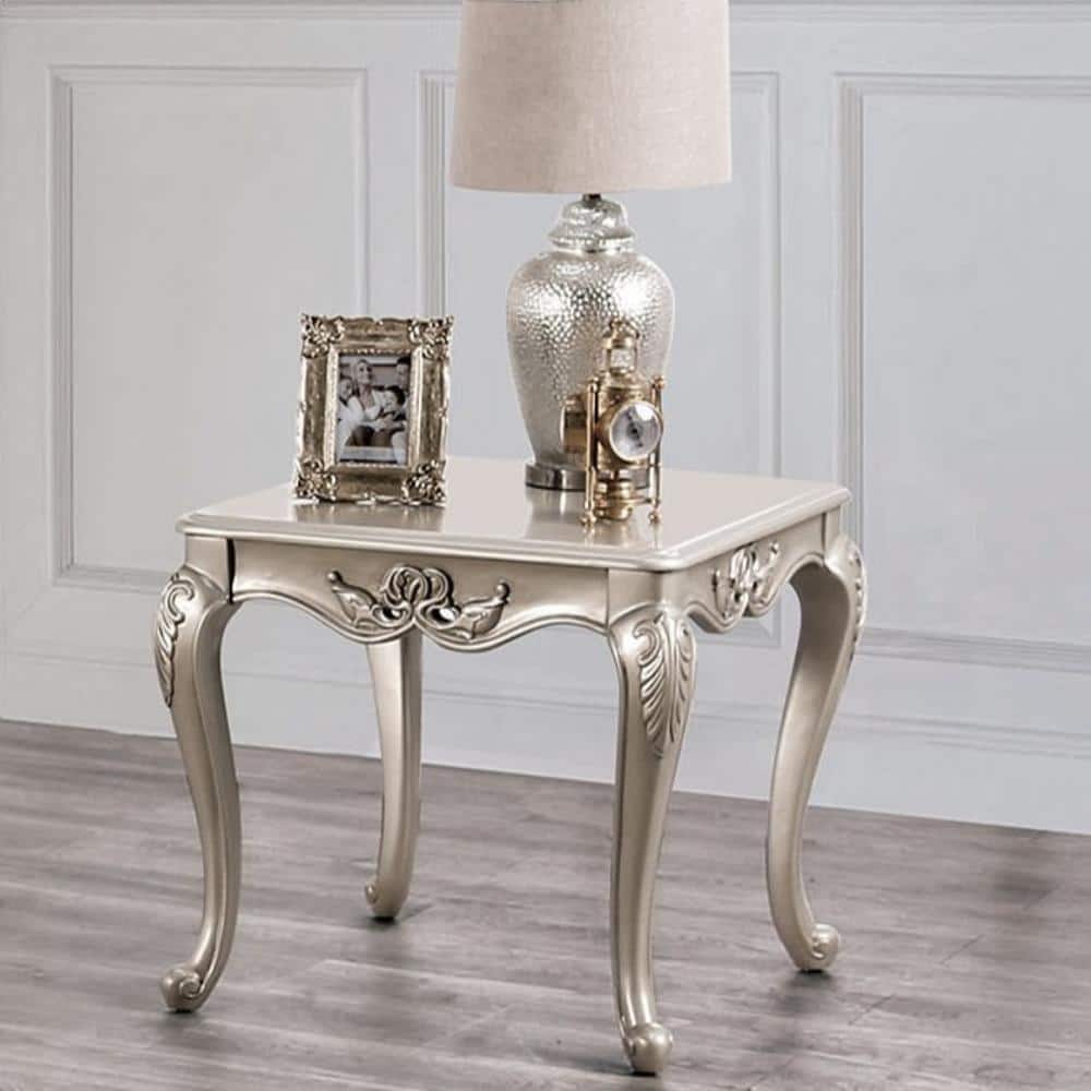 Furniture of America Griffith 24.75 in. Off White Rectangle Wood End ...