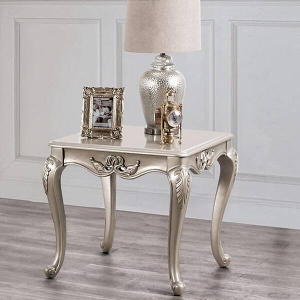 Furniture of America Griffith 24.75 in. Off White Rectangle Wood End ...