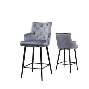 Homy Casa Aldridge 30 in. Green Low Back Metal Frame Bar Stool with ...