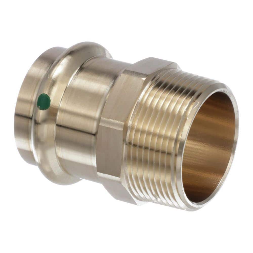 Viega ProPress 1-1/2 in. Press x 1-1/2 in. MPT Zero Lead Bronze Adapter ...