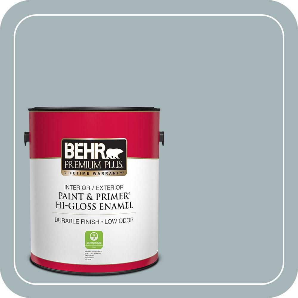BEHR PREMIUM PLUS 1 gal. #ECC-22-2 Bay View Hi-Gloss Enamel Interior ...