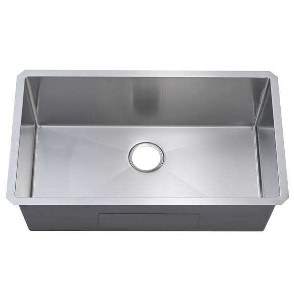 Nivencai 32 in. Undermount Single Bowl 16-Gauge Stainless Steel Kitchen ...