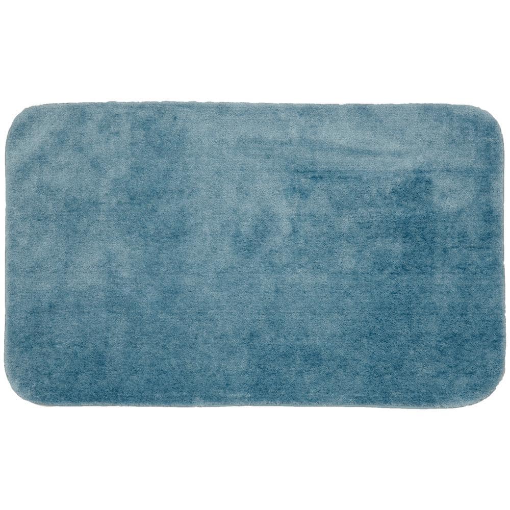 Garland Rug Traditional Basin Blue 30 in. x 50 in. Plush Nylon Bath Mat ...