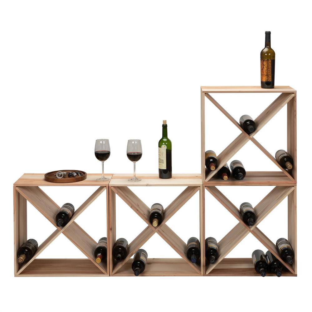 Dracelo 24-Bottle Modular Wine Rack-4-Piece JZ0382nb - The Home Depot