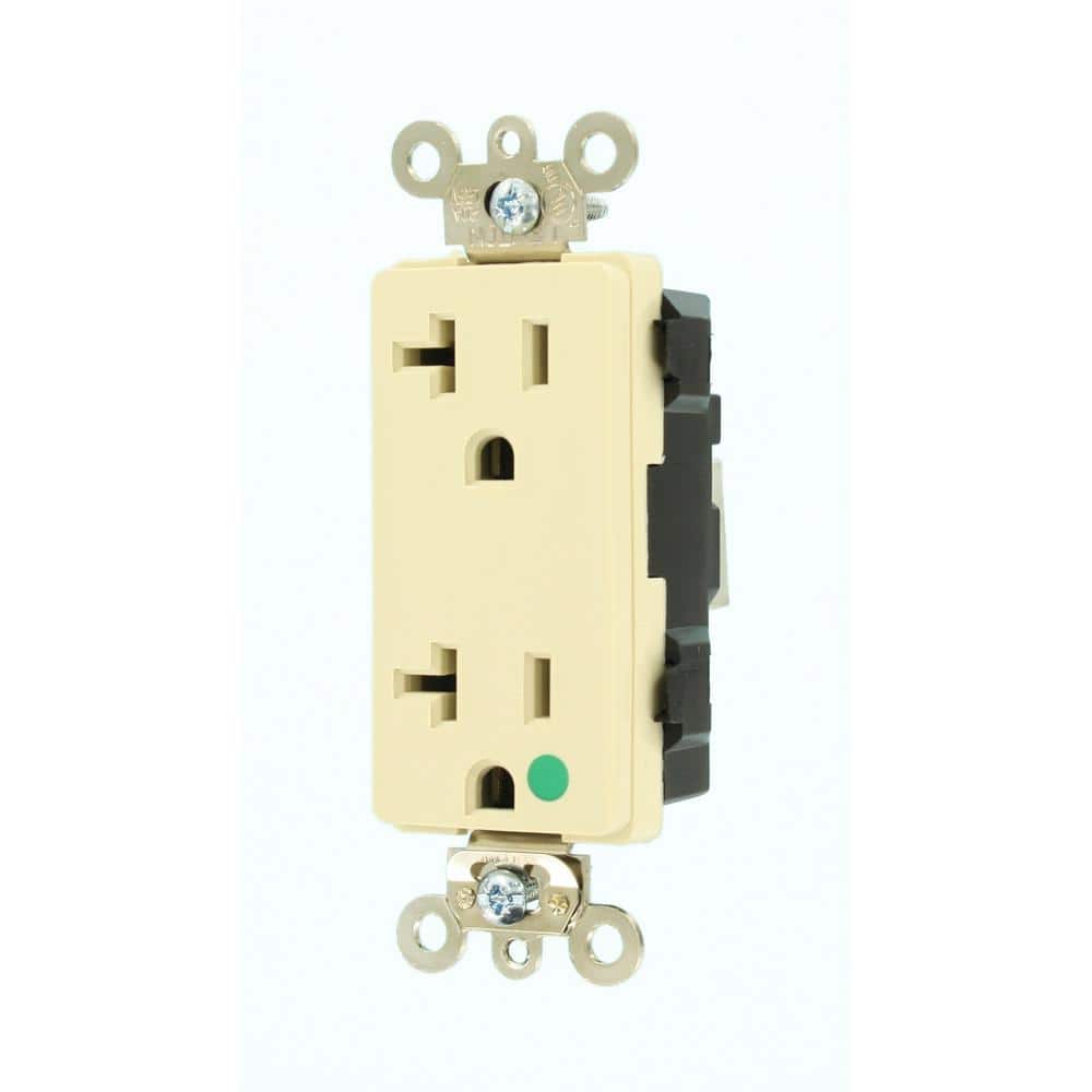 Leviton Decora Plus 20 Amp 125 V Lev-Lok Modular Hospital Grade Duplex ...