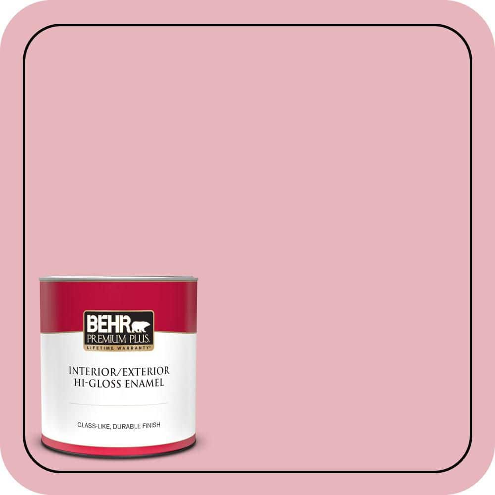 BEHR PREMIUM PLUS 1 qt. #110C-2 Colonial Rose Hi-Gloss Enamel Interior ...