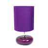 Simple Designs 10.5 in. Purple Stonies Small Stone Look Bedside Table ...
