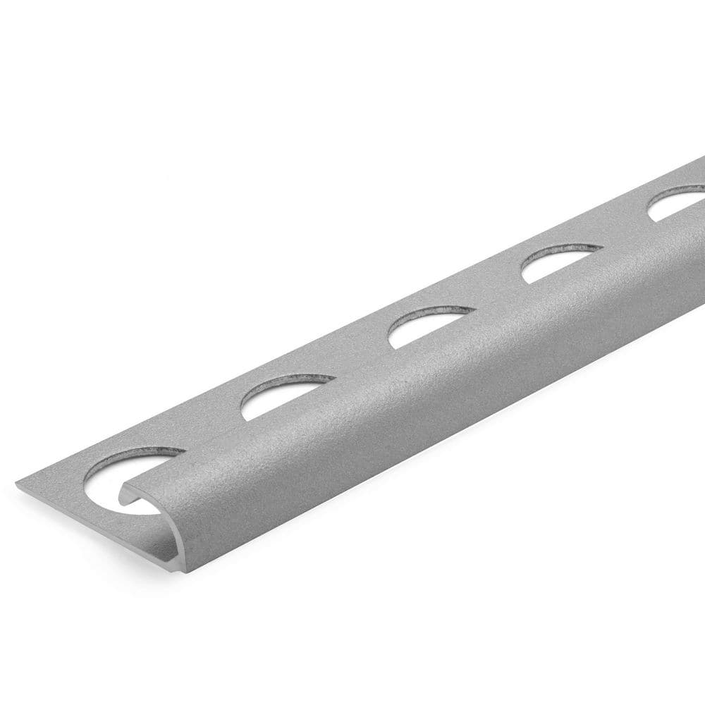 TrimMaster Textured Silver 3/8 in. x 98.5 in. Aluminum Bullnose Tile ...