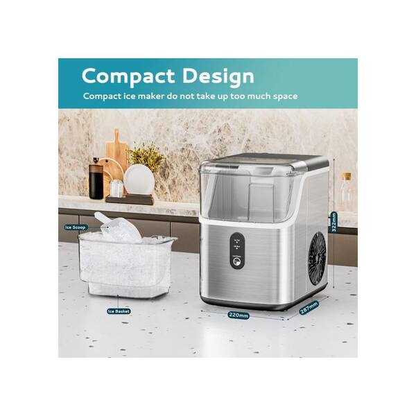35 lbs. Freestanding Countertop Nugget Ice Maker, Self-Cleaning Sonic ...