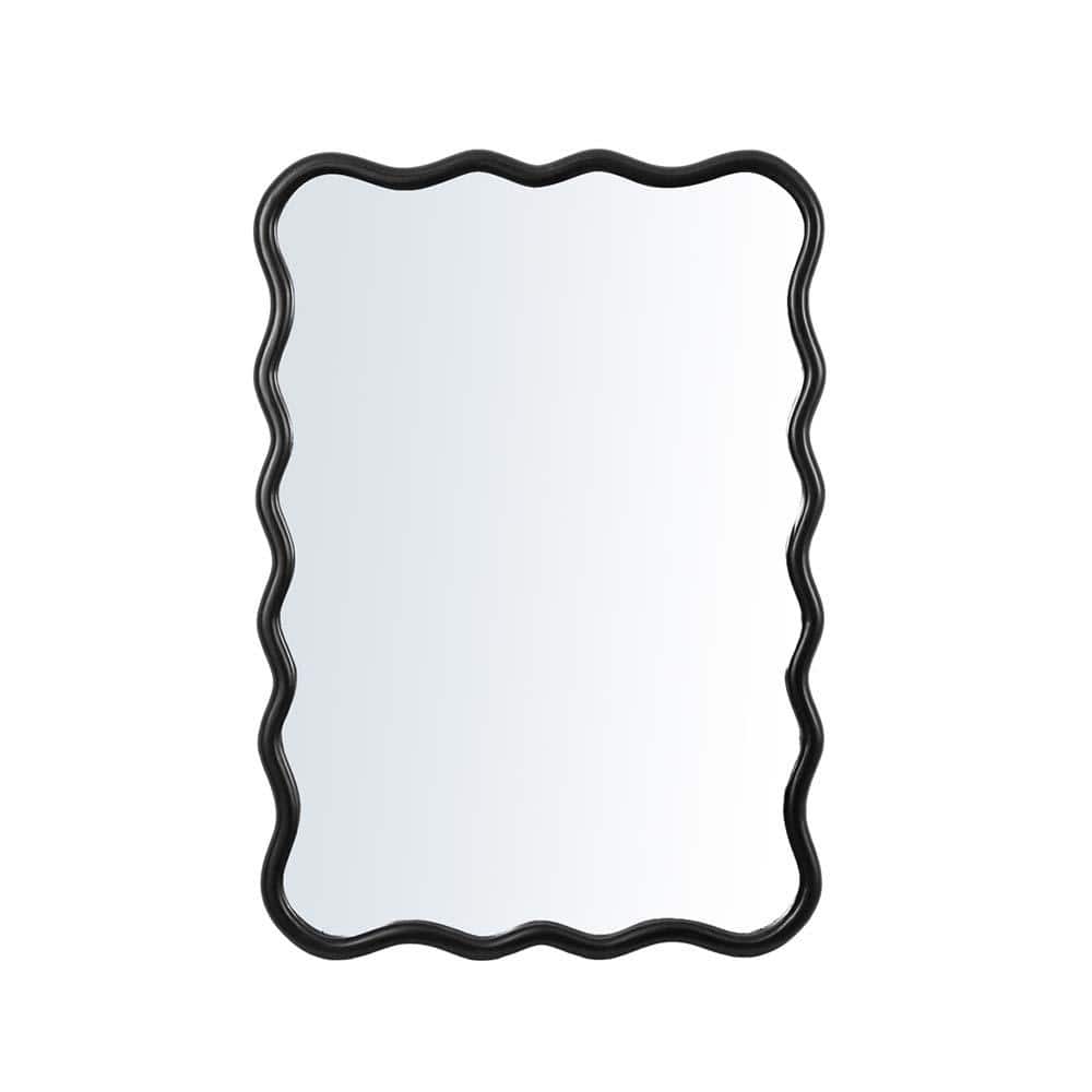 COWLOWN 39.8 in. W x 28 in. H Wavy Rectangular Framed Wall Bathroom ...