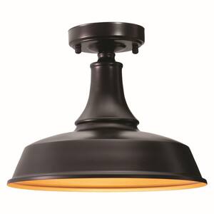 VAXCEL Dorado 1 Light Dusk to Dawn Bronze Gold Farmhouse Barn Dome ...